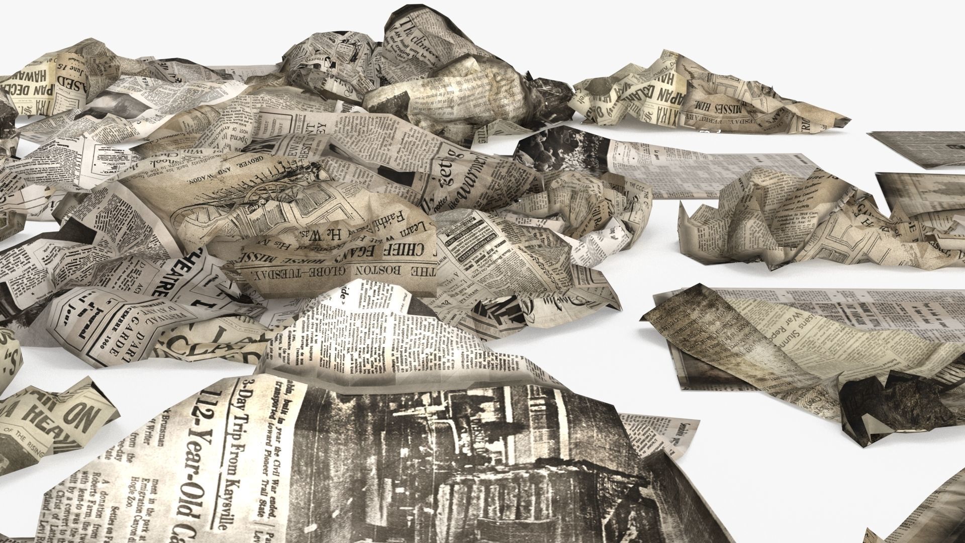 3D model Old Newspaper Garbage VR / AR / low-poly | CGTrader