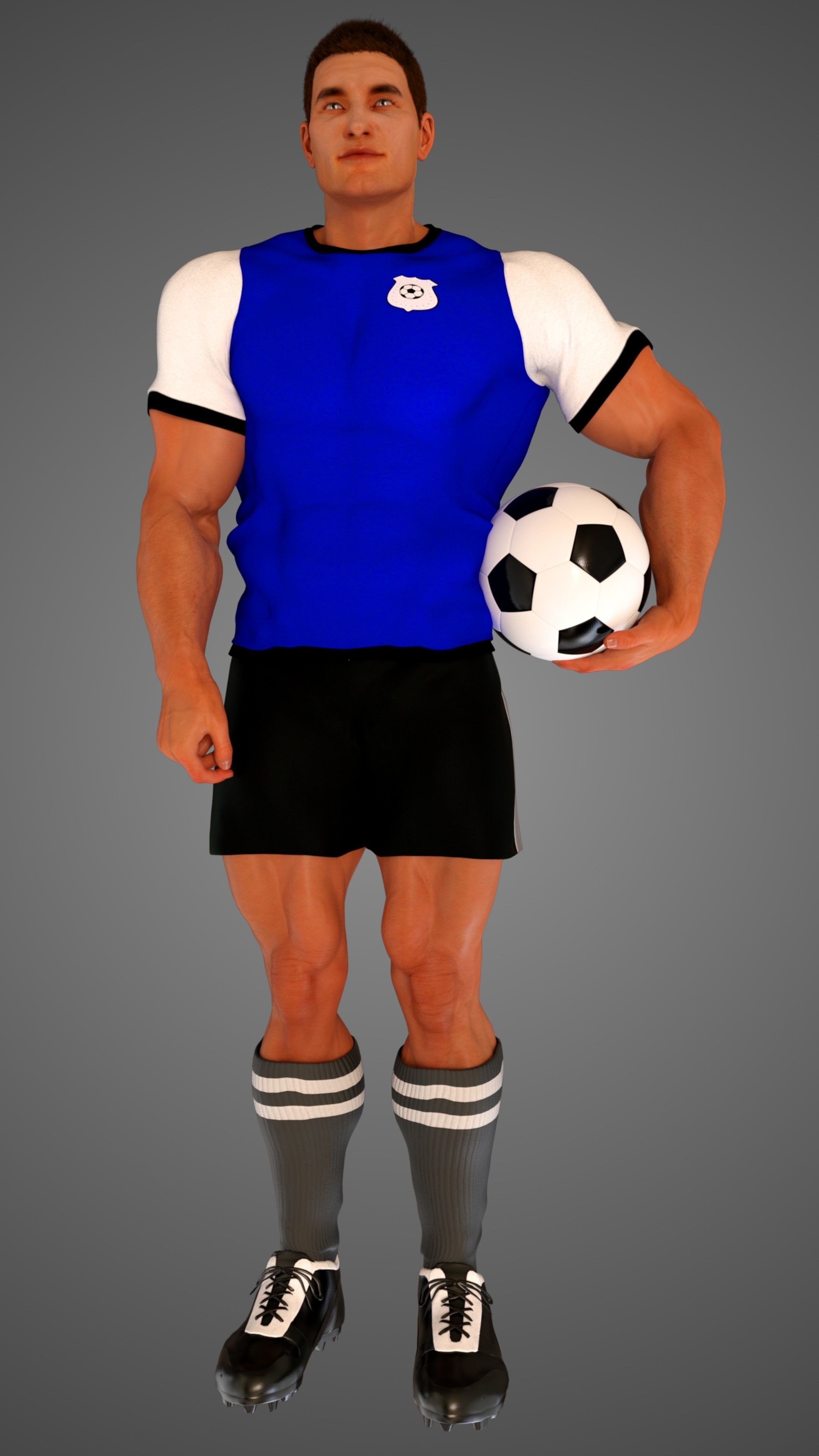 Caucasian Football Soccer Player Male 3D model animated rigged | CGTrader