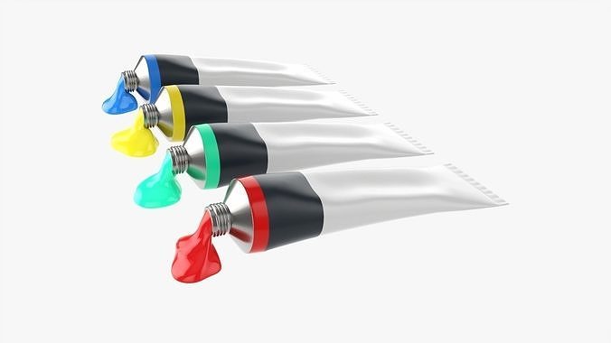 Tin paint tubes opened 3D model | CGTrader