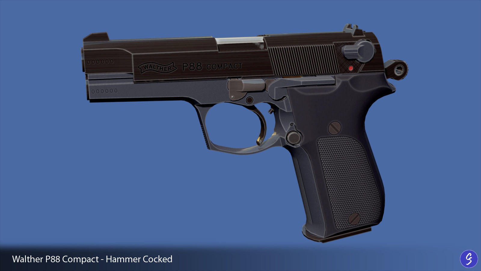 3D model Walther P88 Compact 9mm Pistol VR / AR / low-poly | CGTrader
