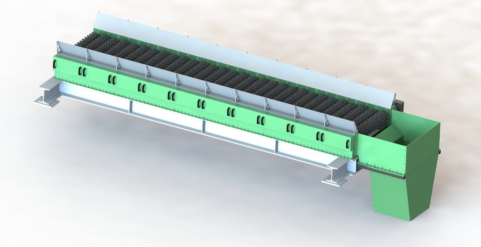 Disc Screen Separator for screening woody biomass 3D model rigged ...