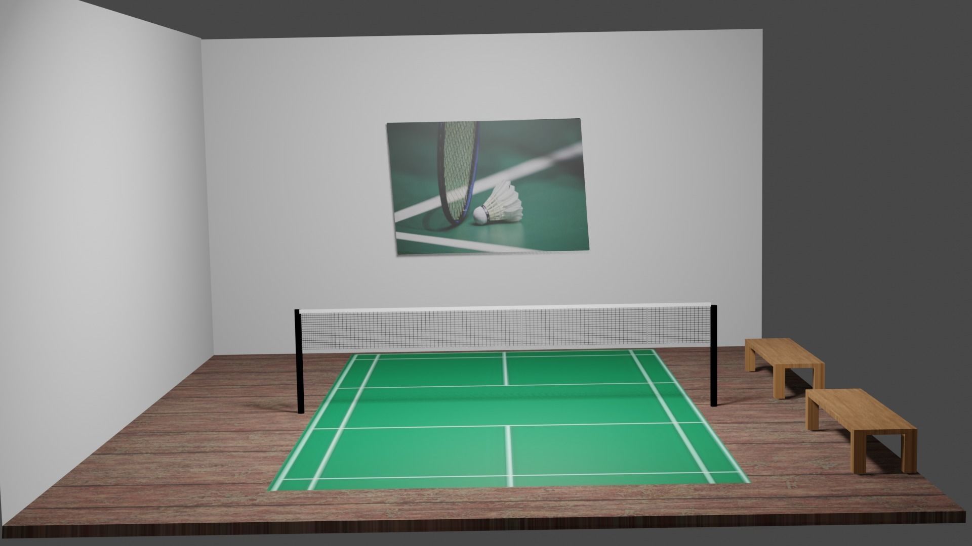Badminton court free 3D model | CGTrader