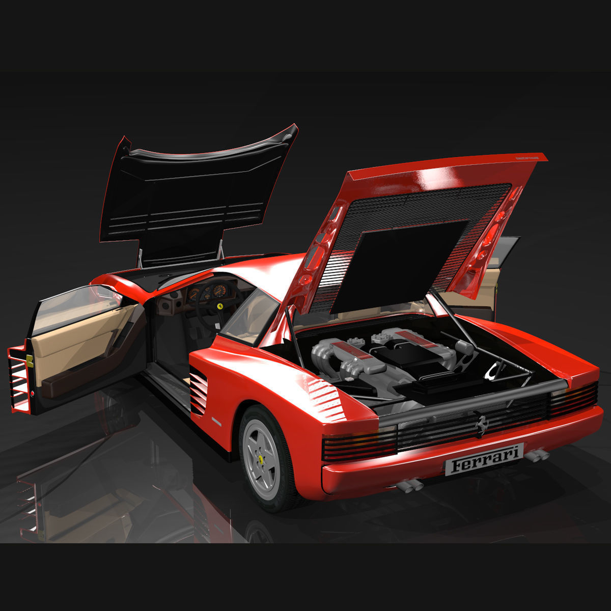 Ferrari Testarossa 3D model | CGTrader