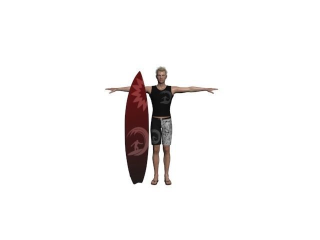 surfer 3D model rigged | CGTrader
