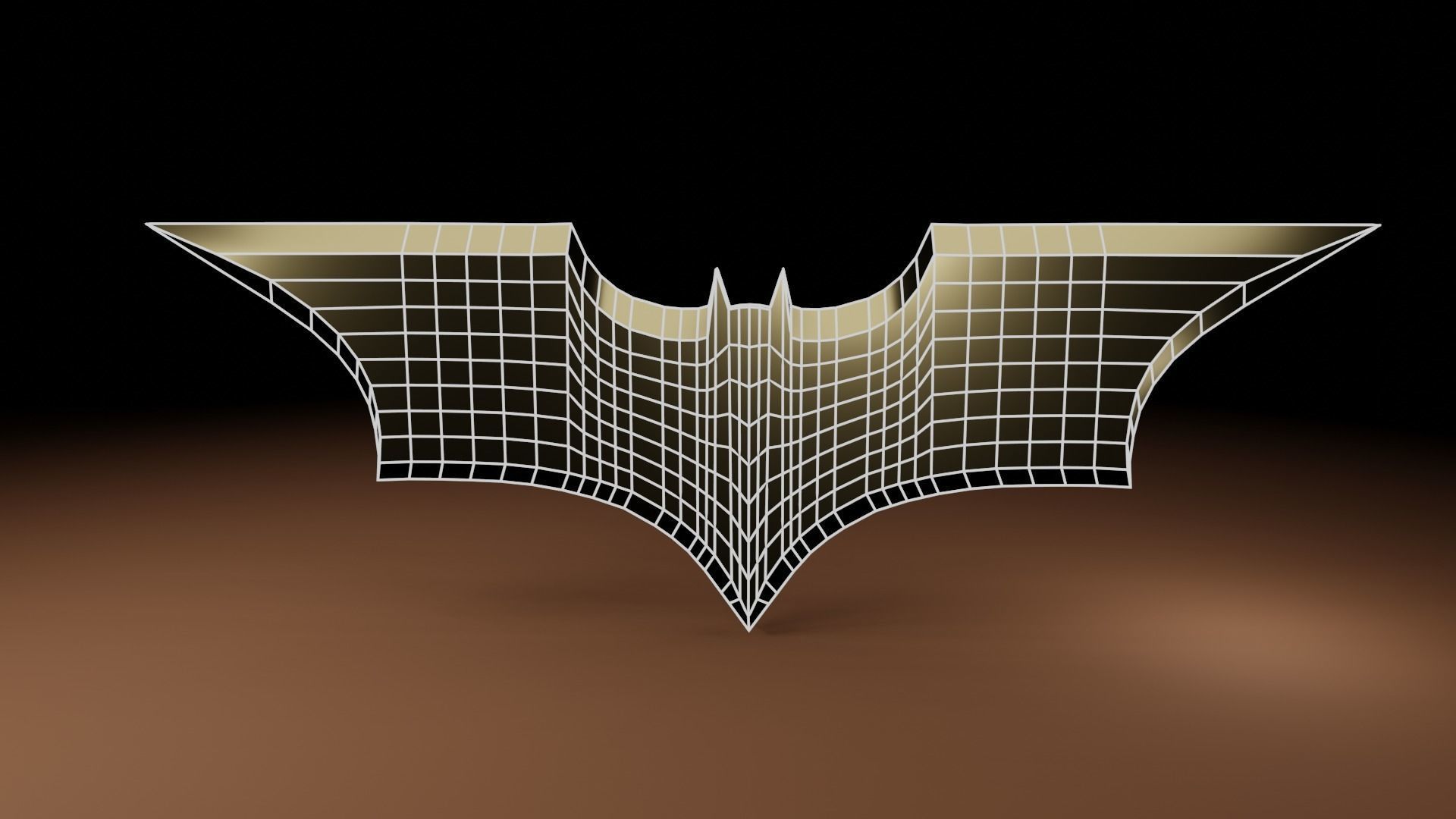 batarang gold batman logo free VR / AR / low-poly 3D model | CGTrader