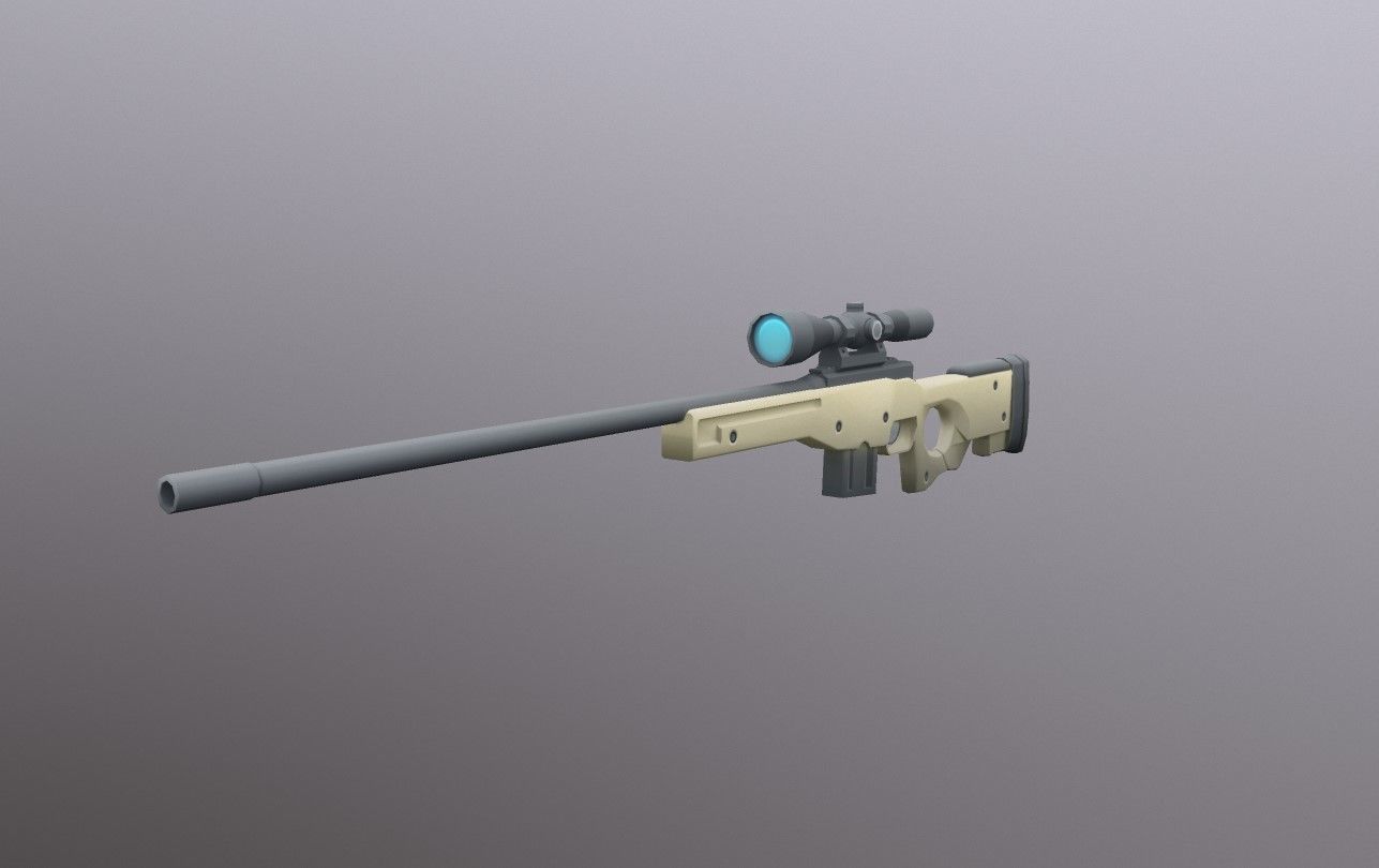 3D model AWP Ivory Low Poly Mobile Game Ready model VR / AR / low-poly ...