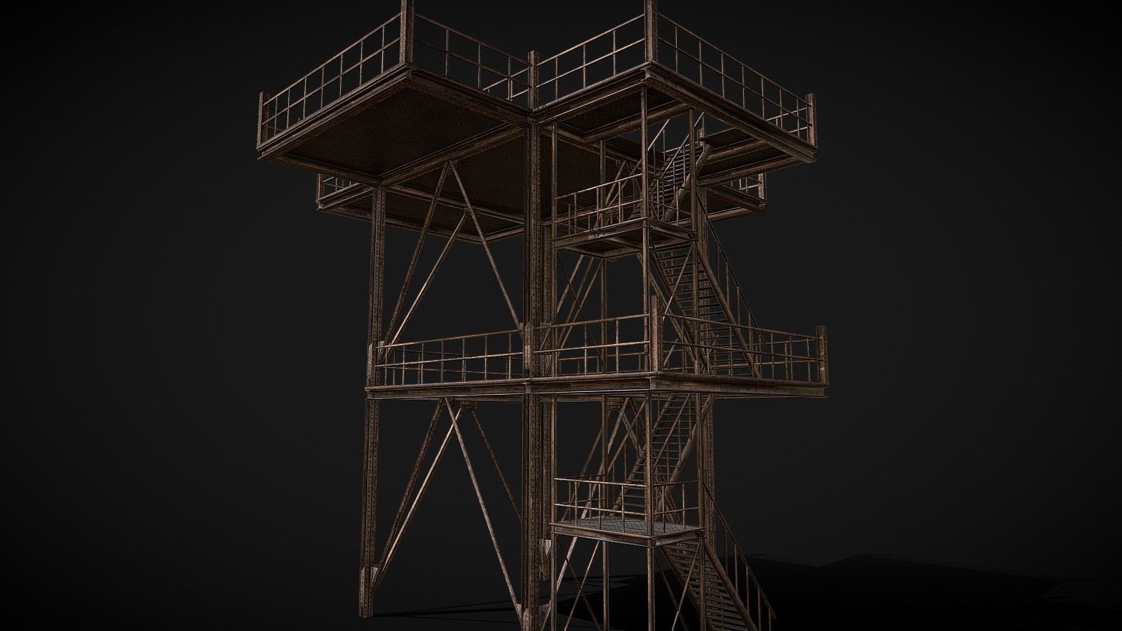 3D model Modular Metal Platforms Constructor Pack VR / AR / low-poly ...