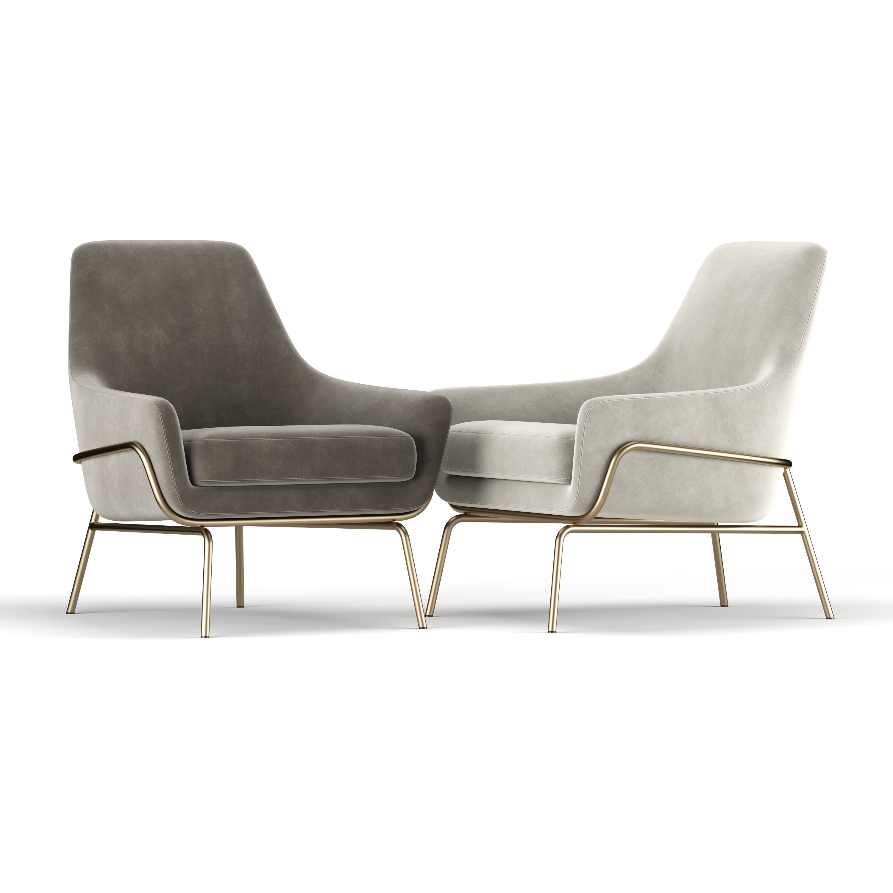 Coco Velvet Lounge Chair 3D model | CGTrader