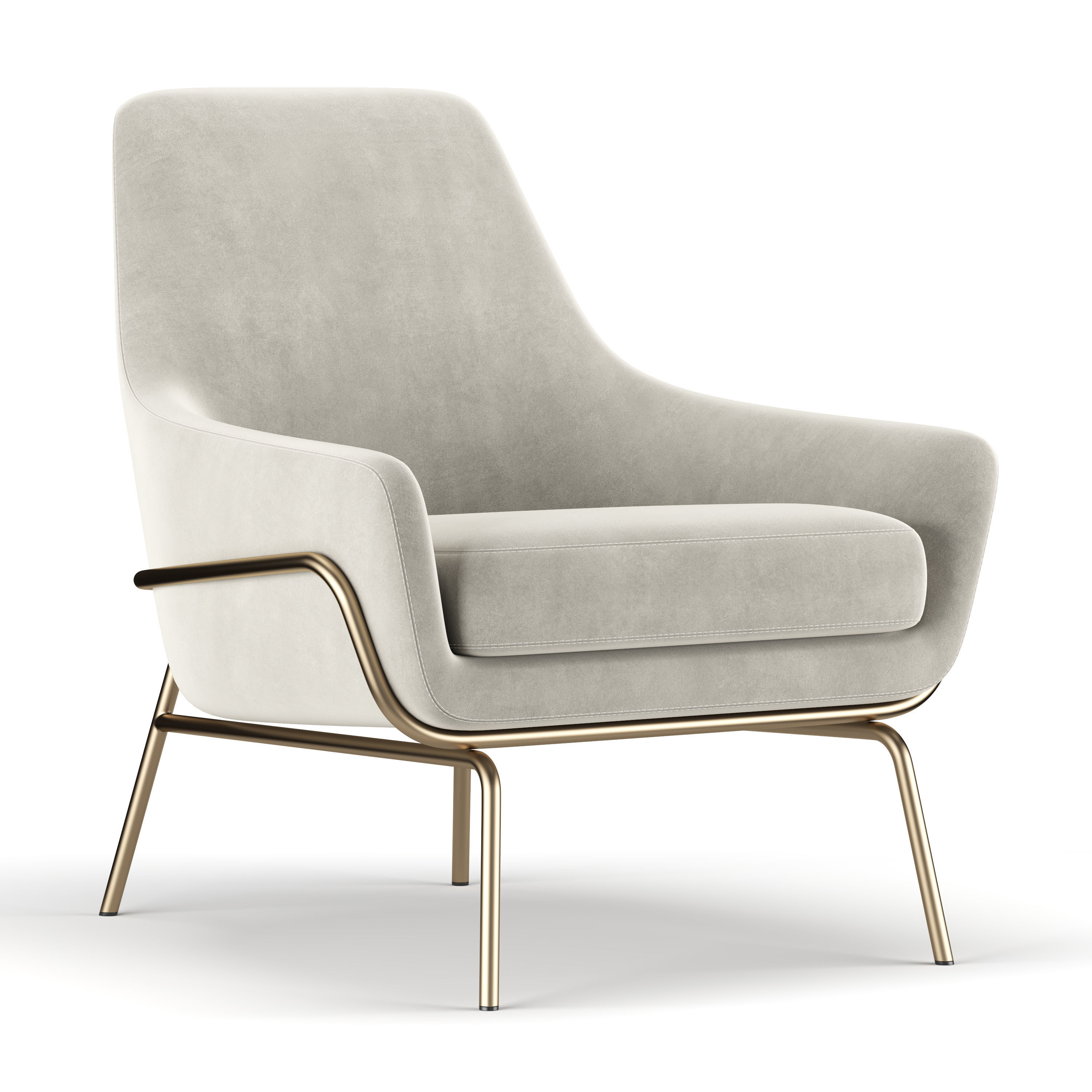 Coco Velvet Lounge Chair 3D model | CGTrader