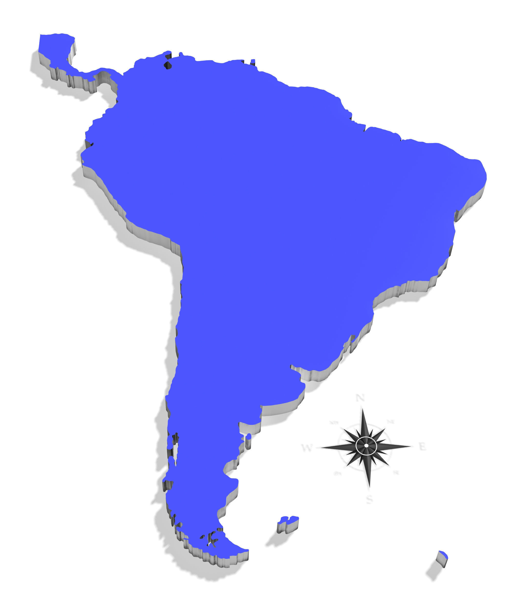 South America High resolution 3D relief maps 3D model | CGTrader