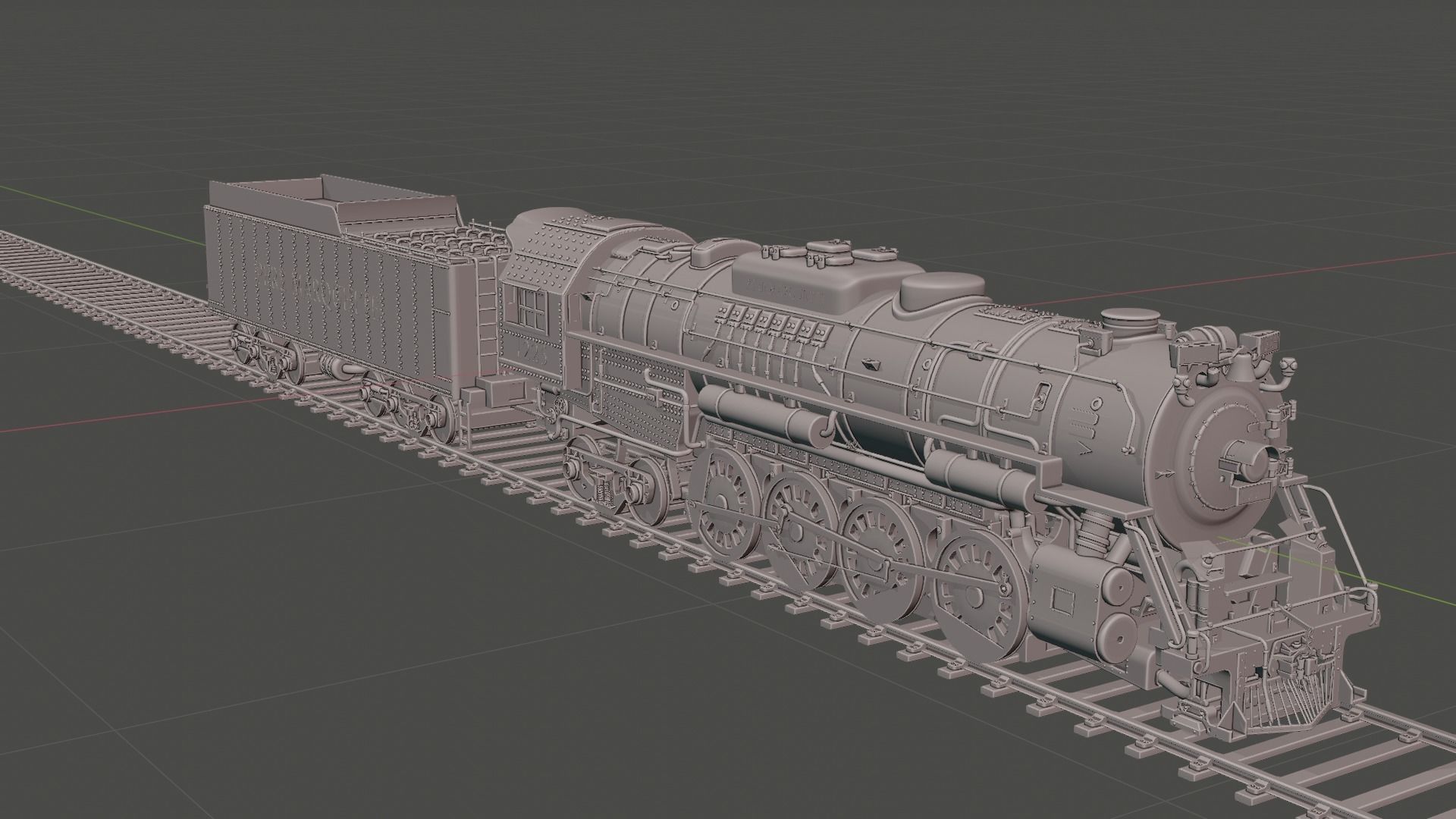 Pere Marquette 1225 locomotive train 3D model | CGTrader