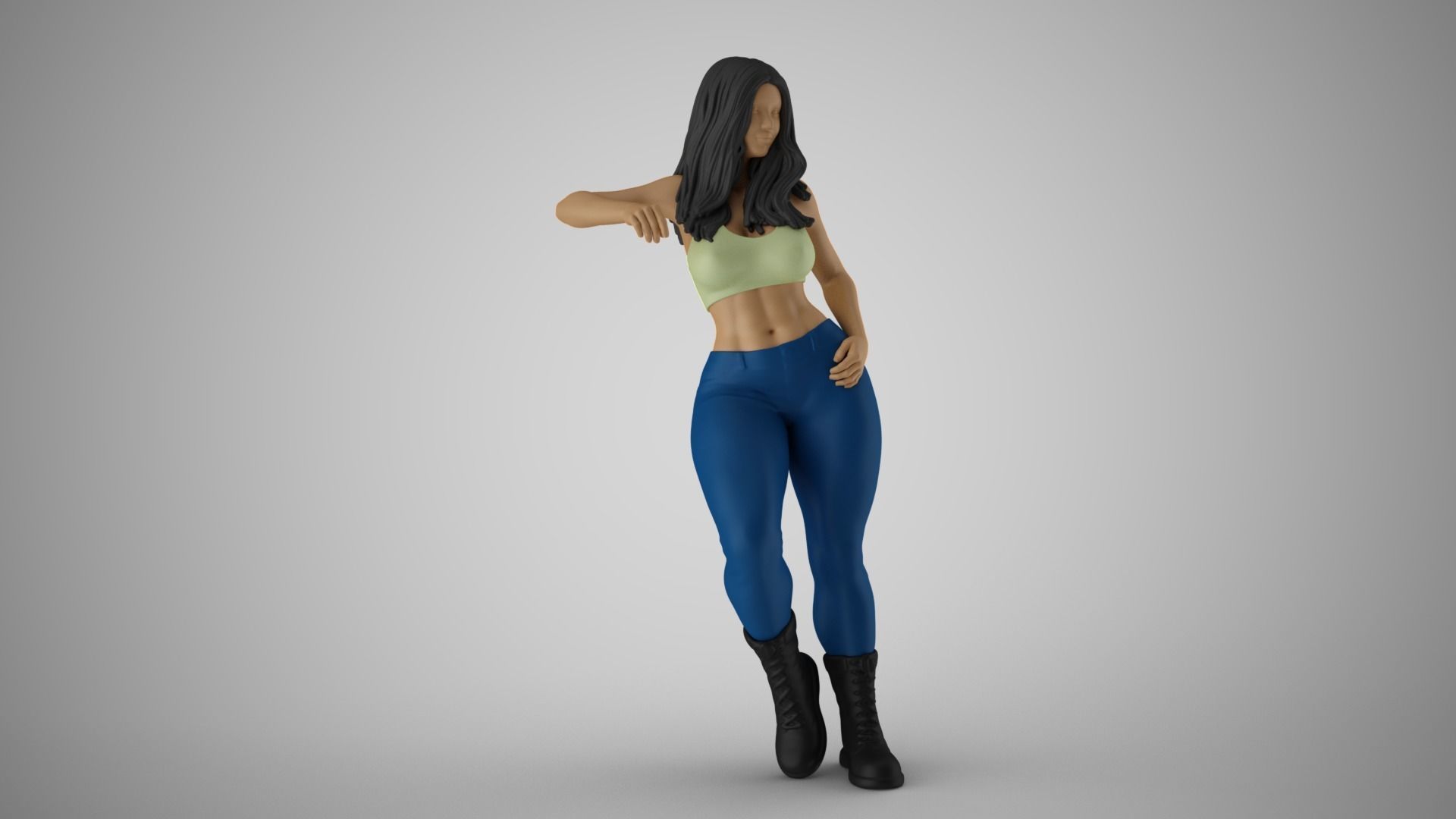 Girl Lean on Arm 3D model 3D printable | CGTrader