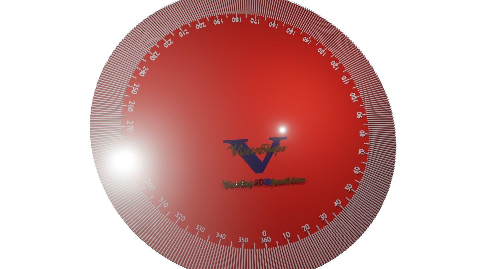 Protractor 360 degrees 3D model | CGTrader