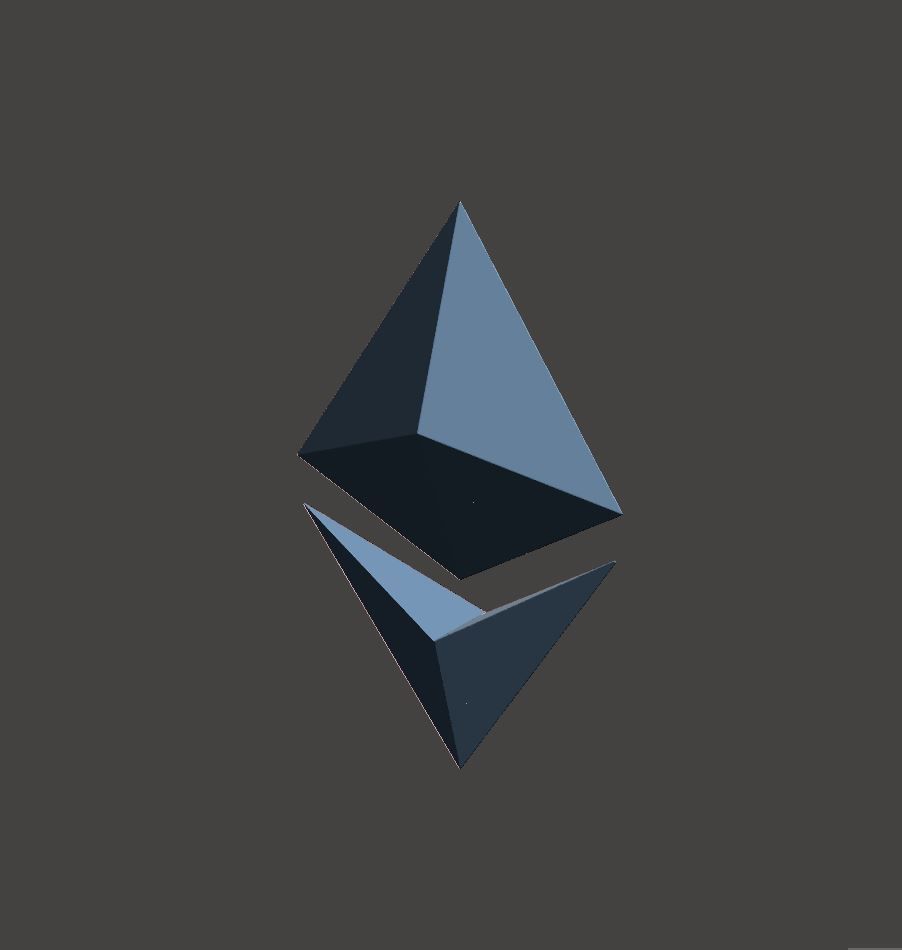 ETH - 3D logo THIN 3D model | CGTrader