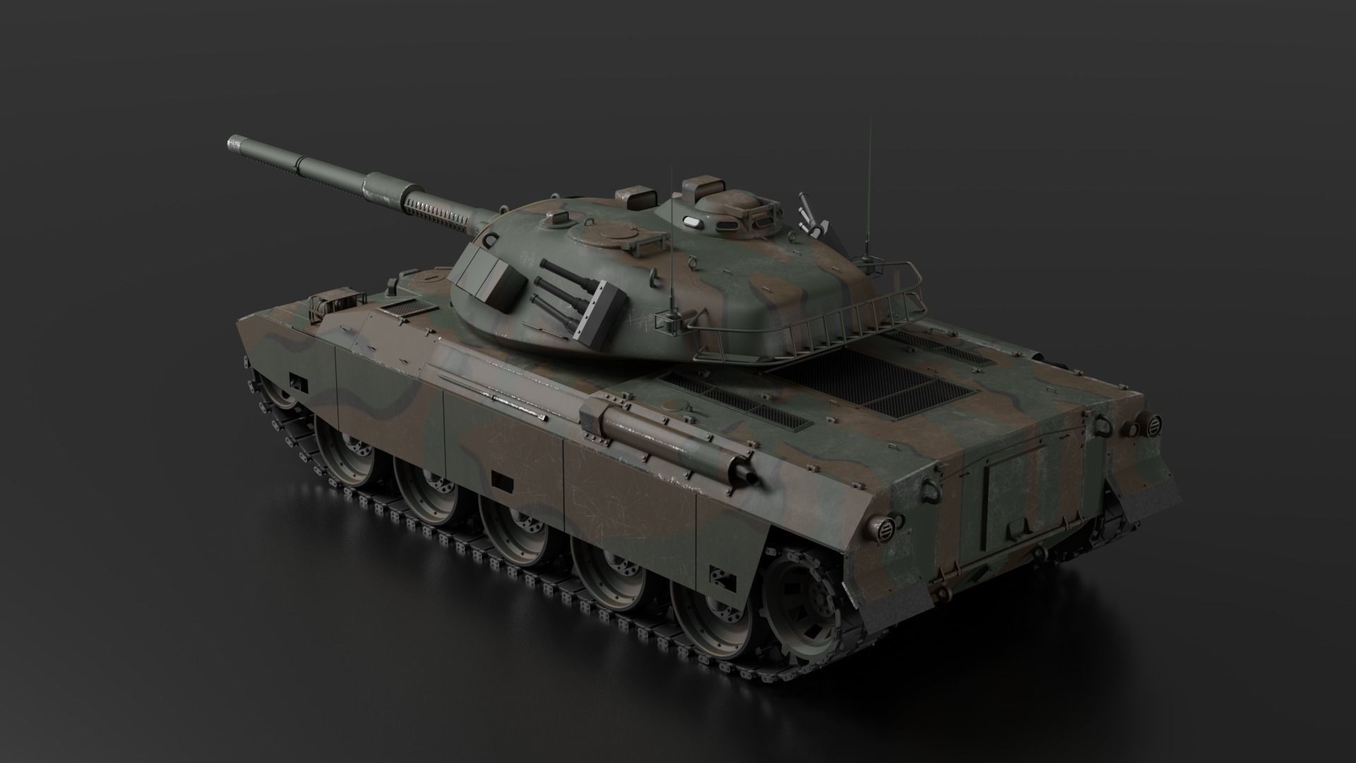 3D model JGSDF Type 74 Main Battle Tank VR / AR / low-poly | CGTrader