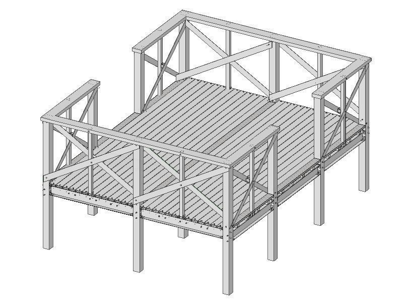 BOARDWALK STRUCTURE IN FIBER GLASS MATERIAL 3D model | CGTrader