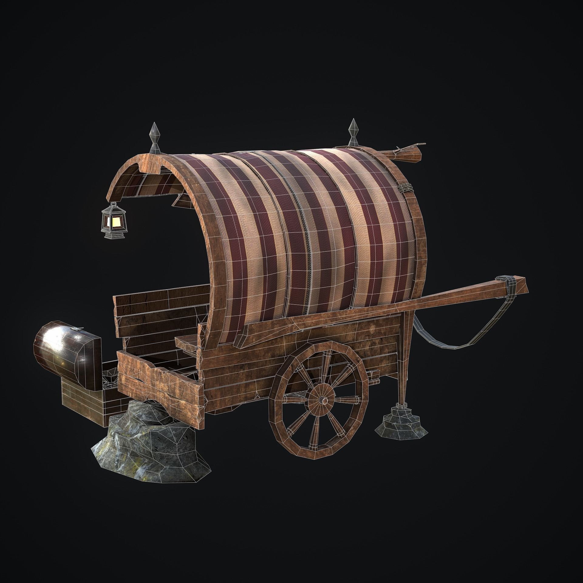 3D model Medieval Shop cart VR / AR / low-poly | CGTrader