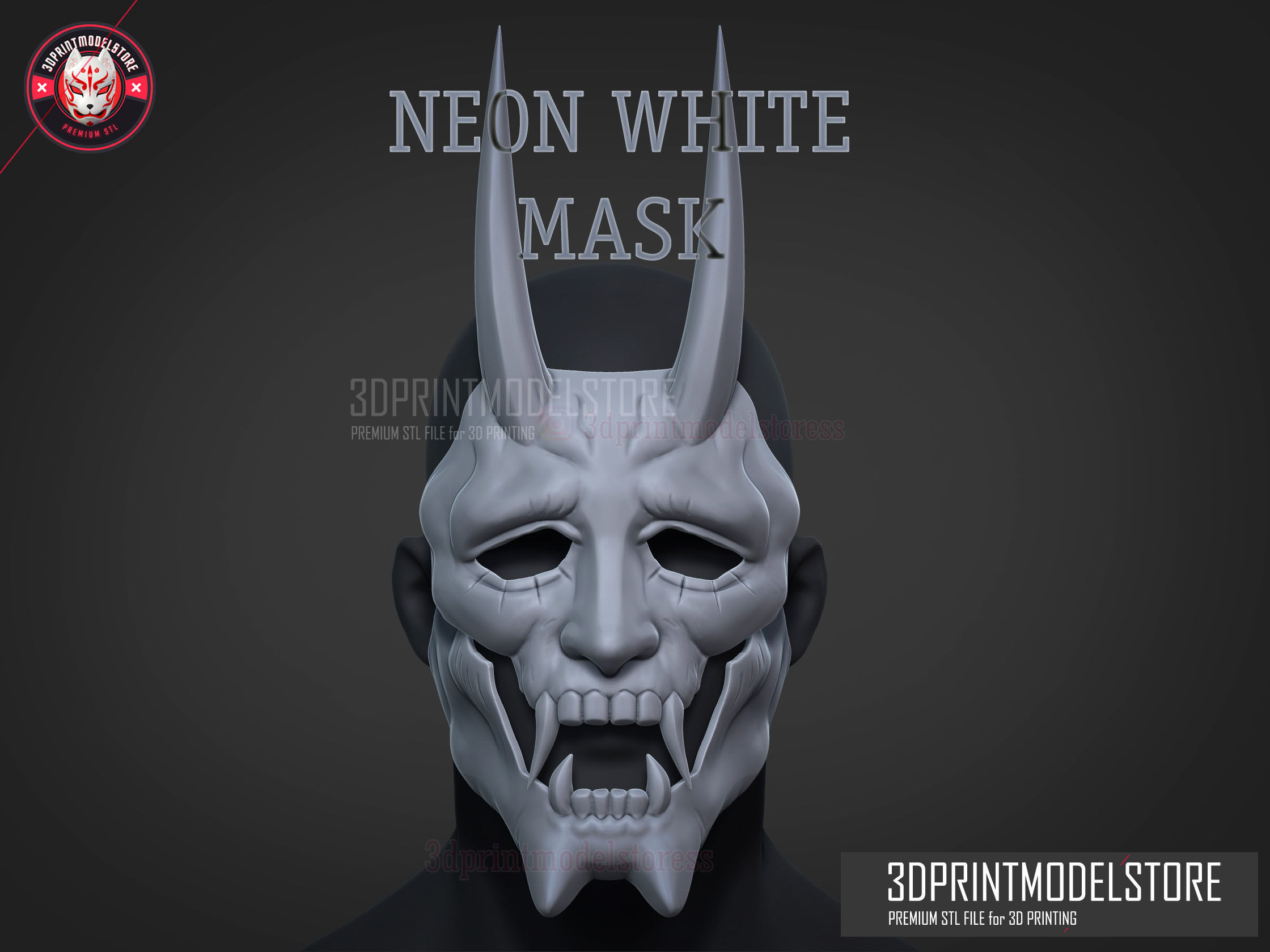 Neon White Game Cosplay Mask 3D model 3D printable | CGTrader