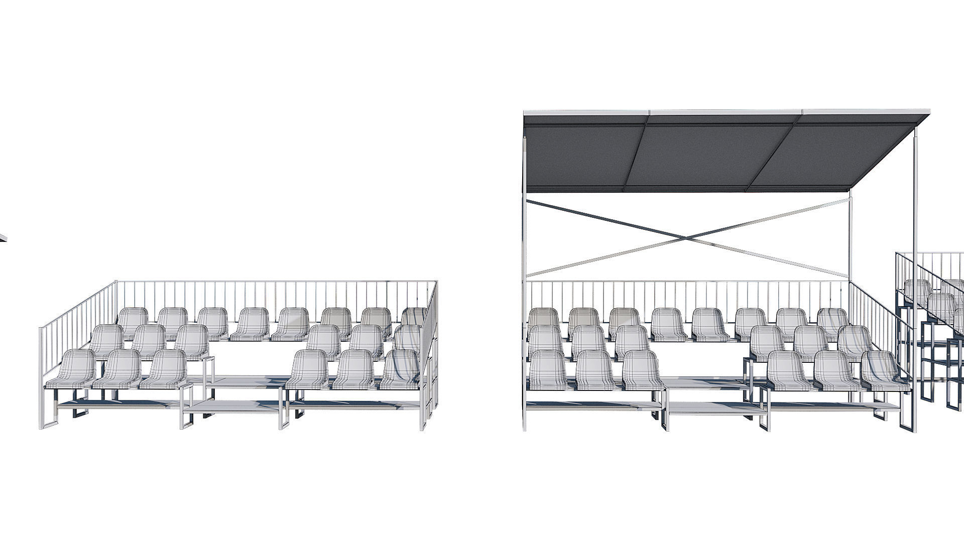 Stadium Seating Tribune pack 3D model | CGTrader