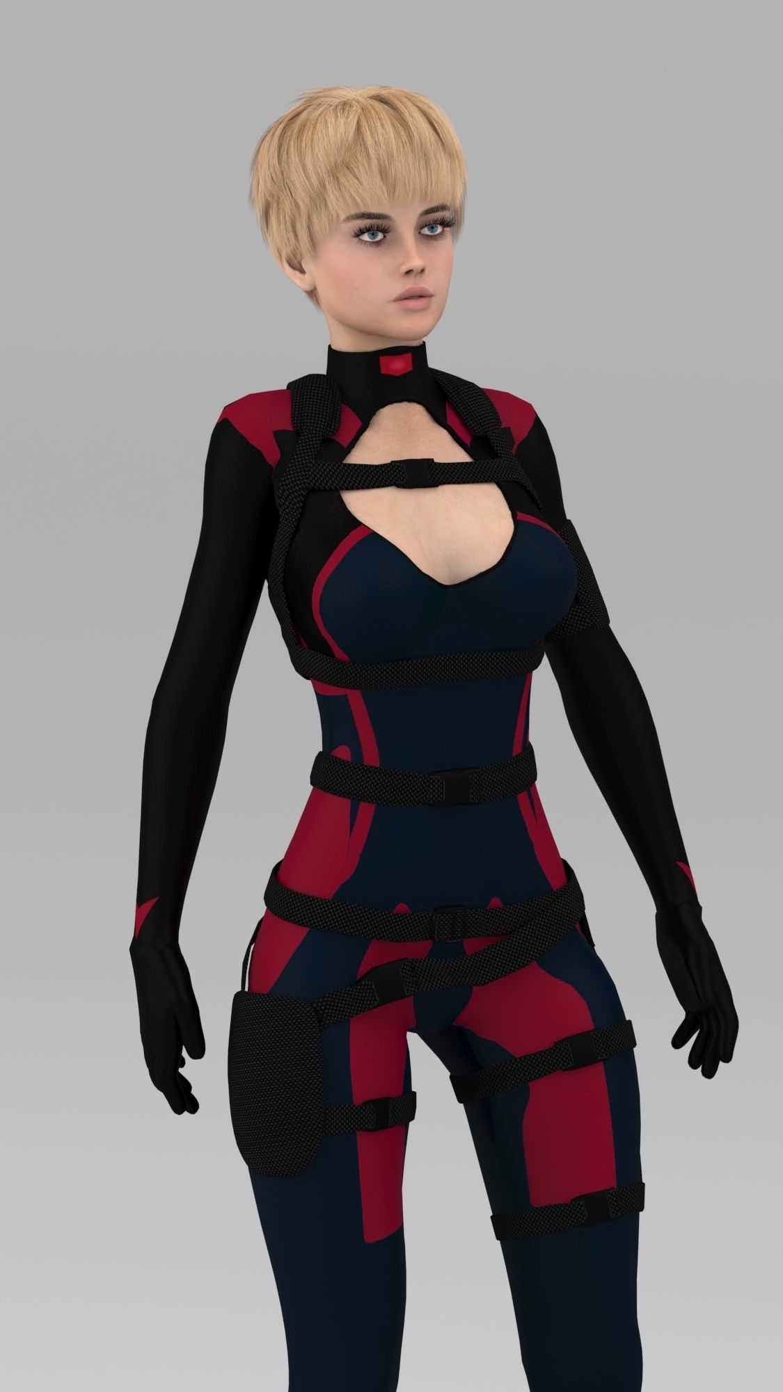 3D model Girl with Suit VR / AR / low-poly rigged | CGTrader