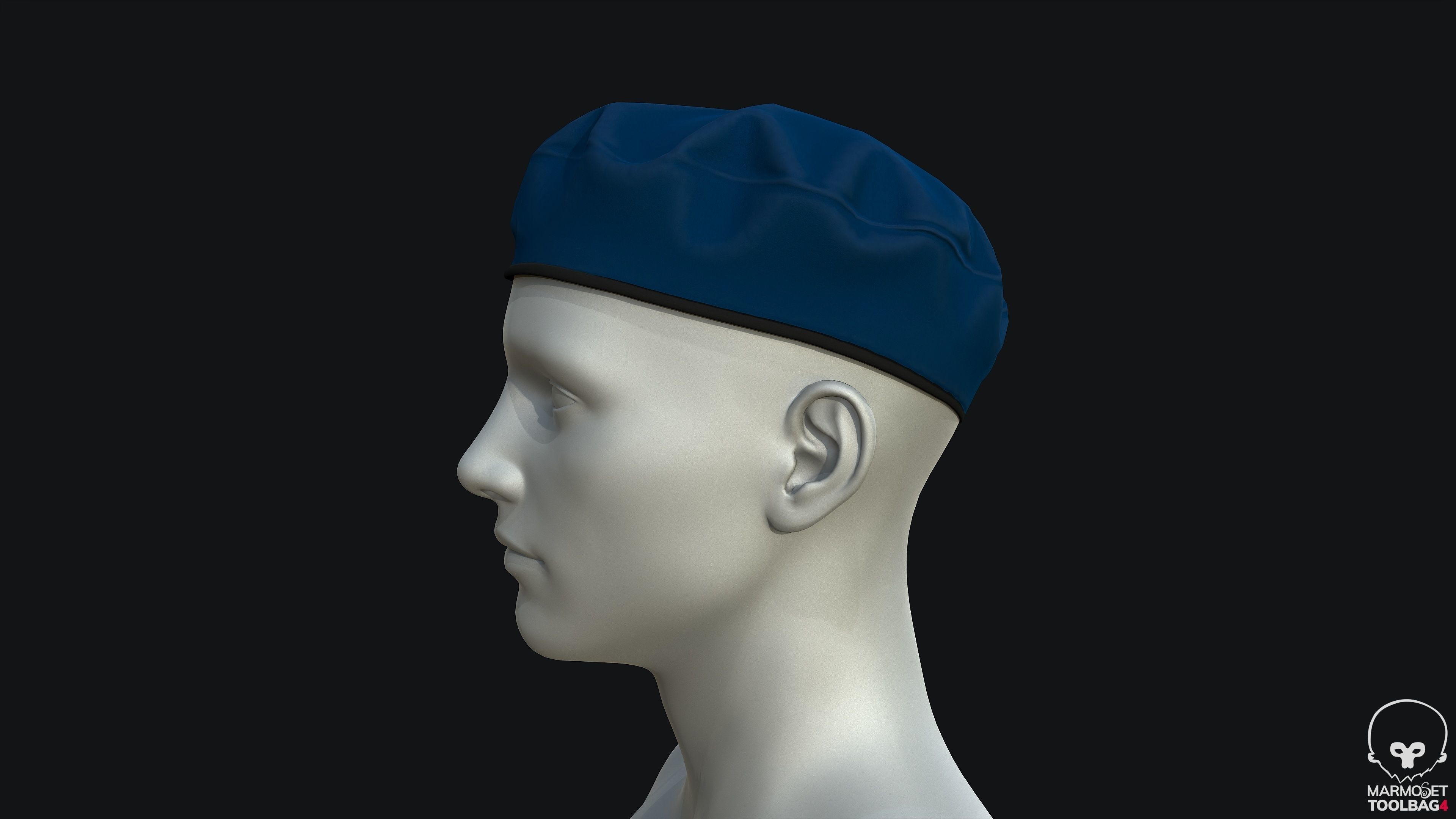3D model Military Beret Blue PBR VR / AR / low-poly | CGTrader