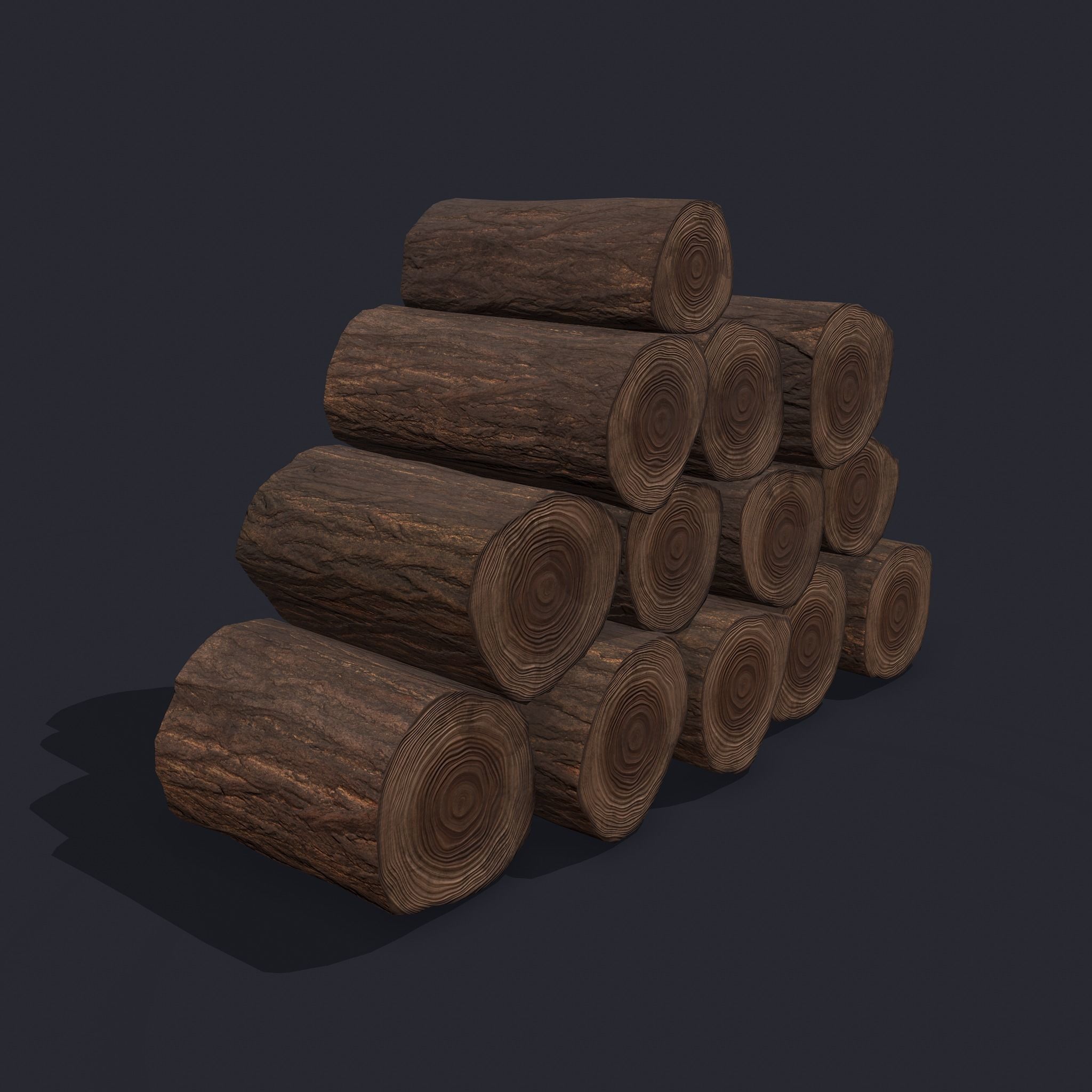 3D model Wood Logs Stack VR / AR / low-poly | CGTrader