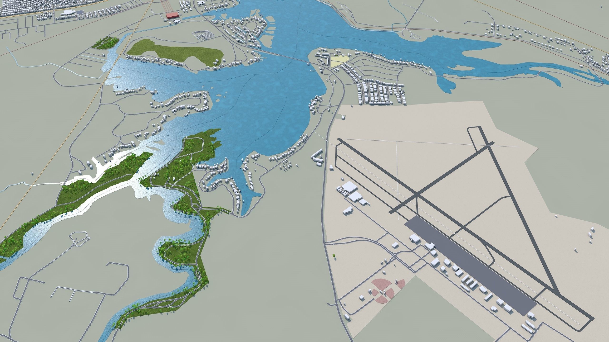 3D model San Angelo Texas USA 40km VR / AR / low-poly | CGTrader