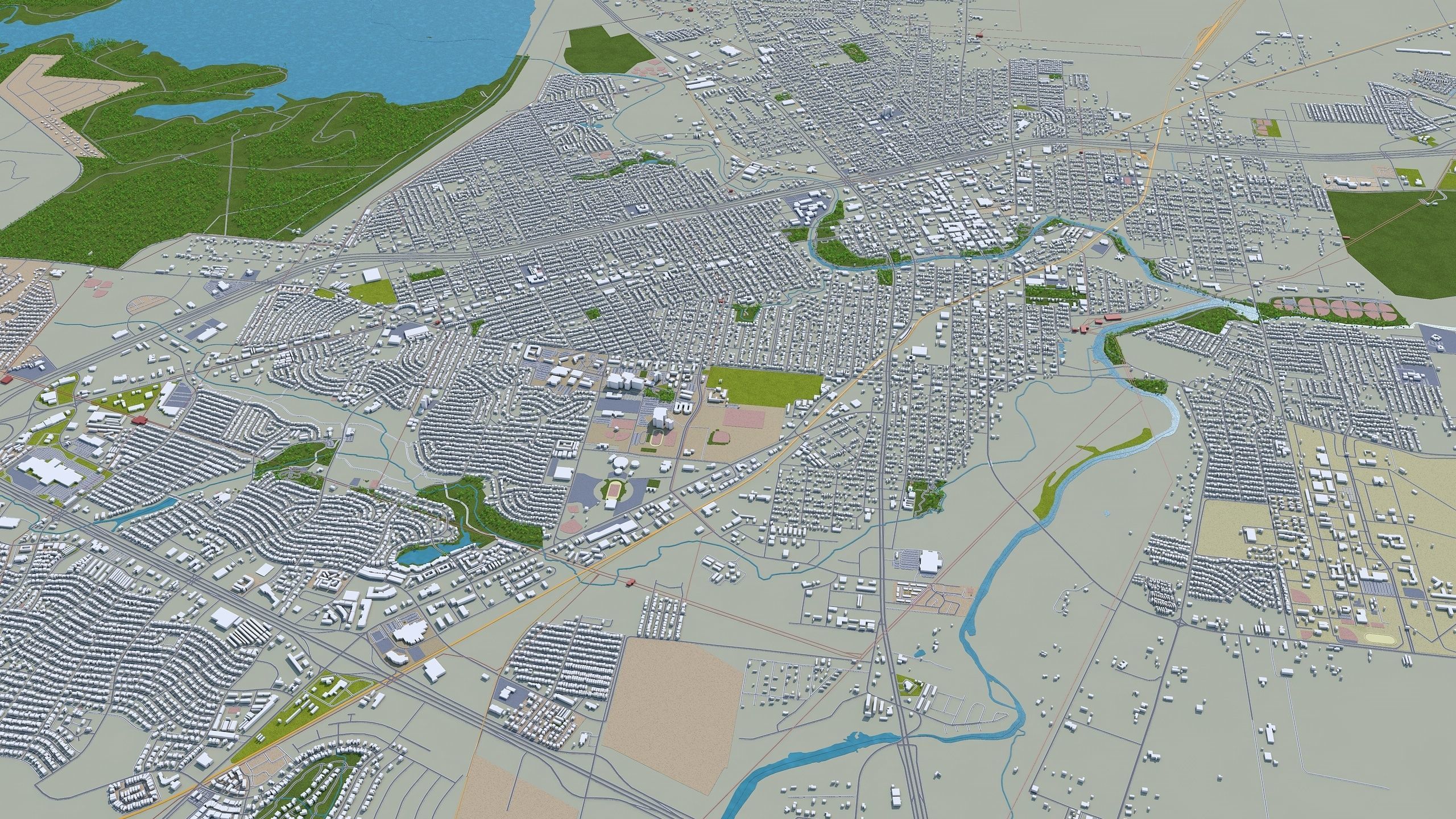 3D model San Angelo Texas USA 40km VR / AR / low-poly | CGTrader