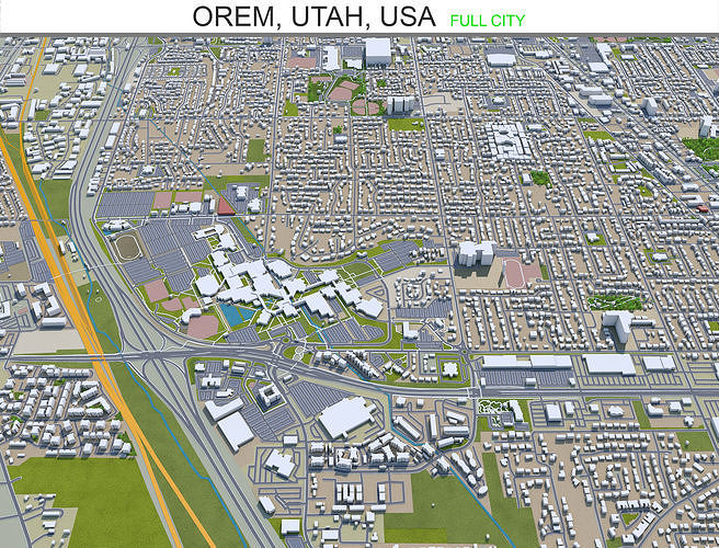 3D model Orem Utah USA 20km VR / AR / low-poly | CGTrader