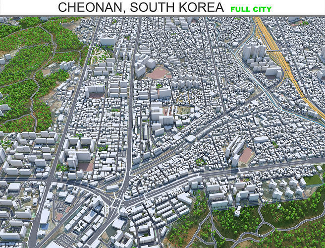 3D model Cheonan City South Korea VR / AR / low-poly | CGTrader