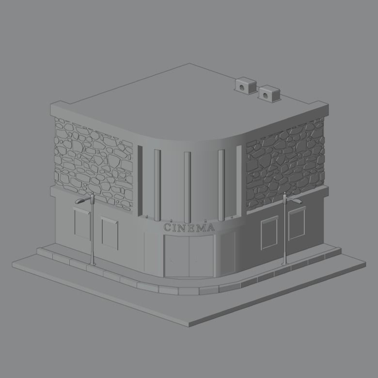 3D model Cinema movie theater building VR / AR / low-poly | CGTrader