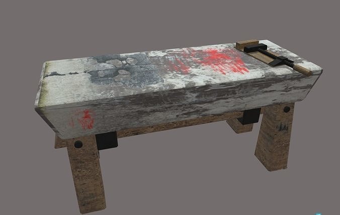medieval stone table for blacksmith free 3D model | CGTrader