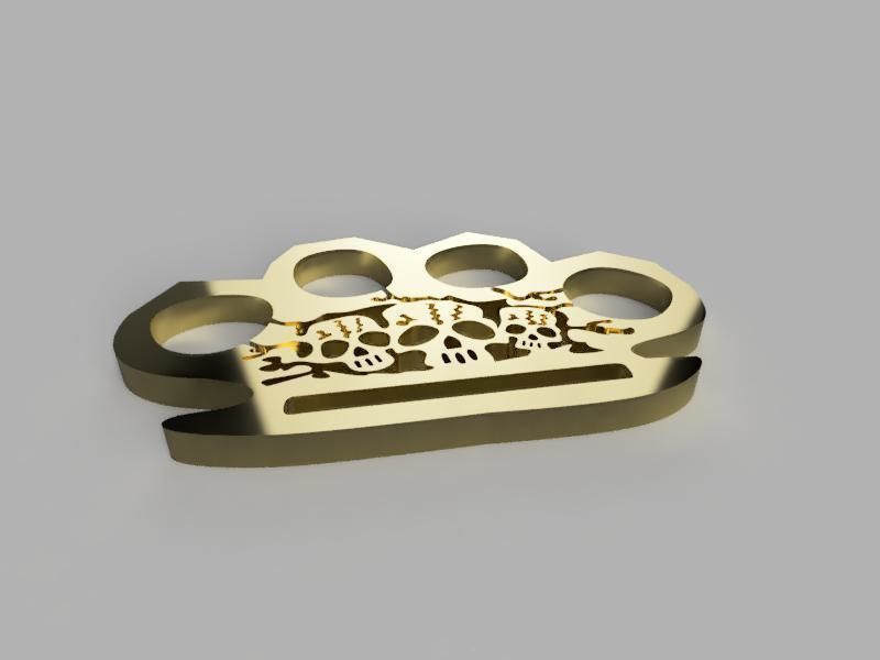 Skull Brass Knuckles handle 3D model 3D printable | CGTrader