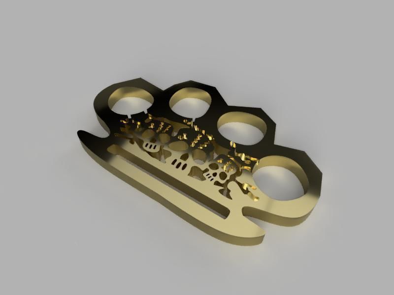 Skull Brass Knuckles handle 3D model 3D printable | CGTrader