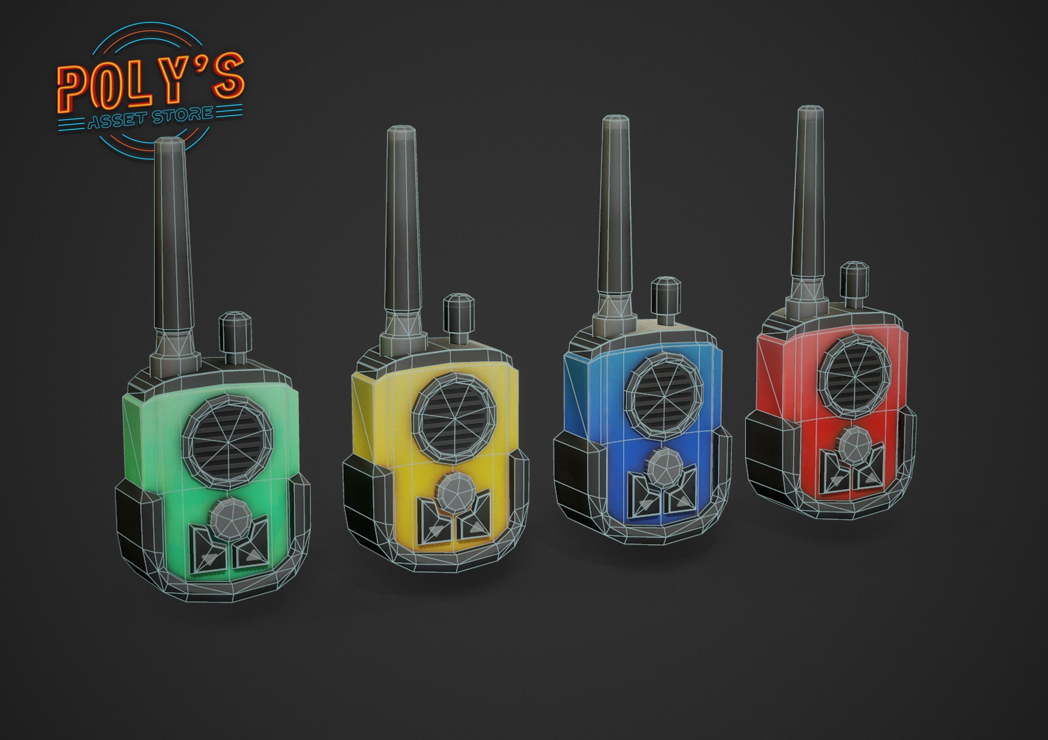 3D model Walkie Talkie Radio Set - Low Poly Stylized VR / AR / low-poly ...