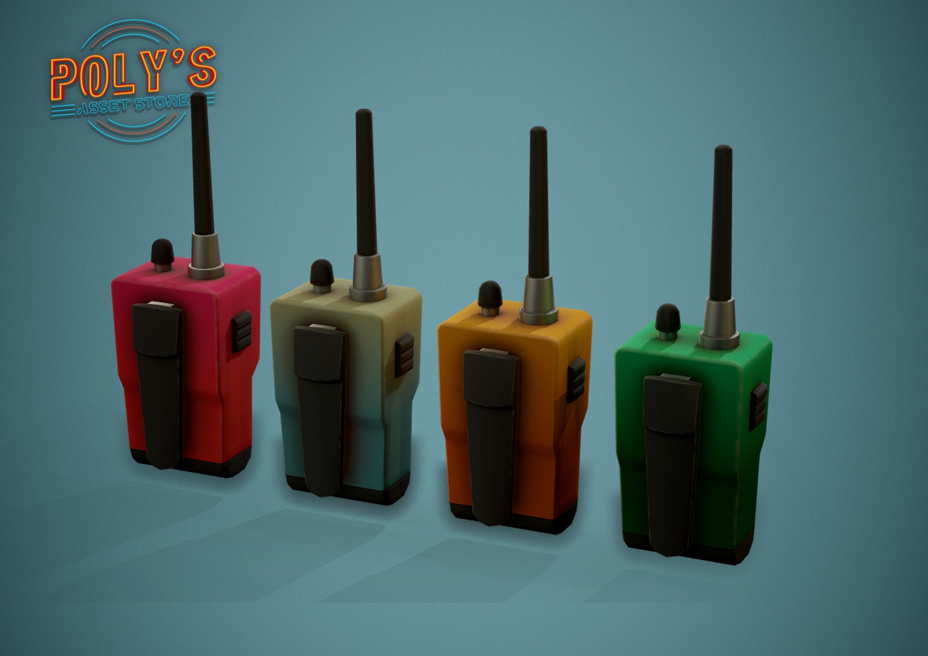 3D model Walkie Talkie Radio Set - Low Poly Stylized VR / AR / low-poly ...