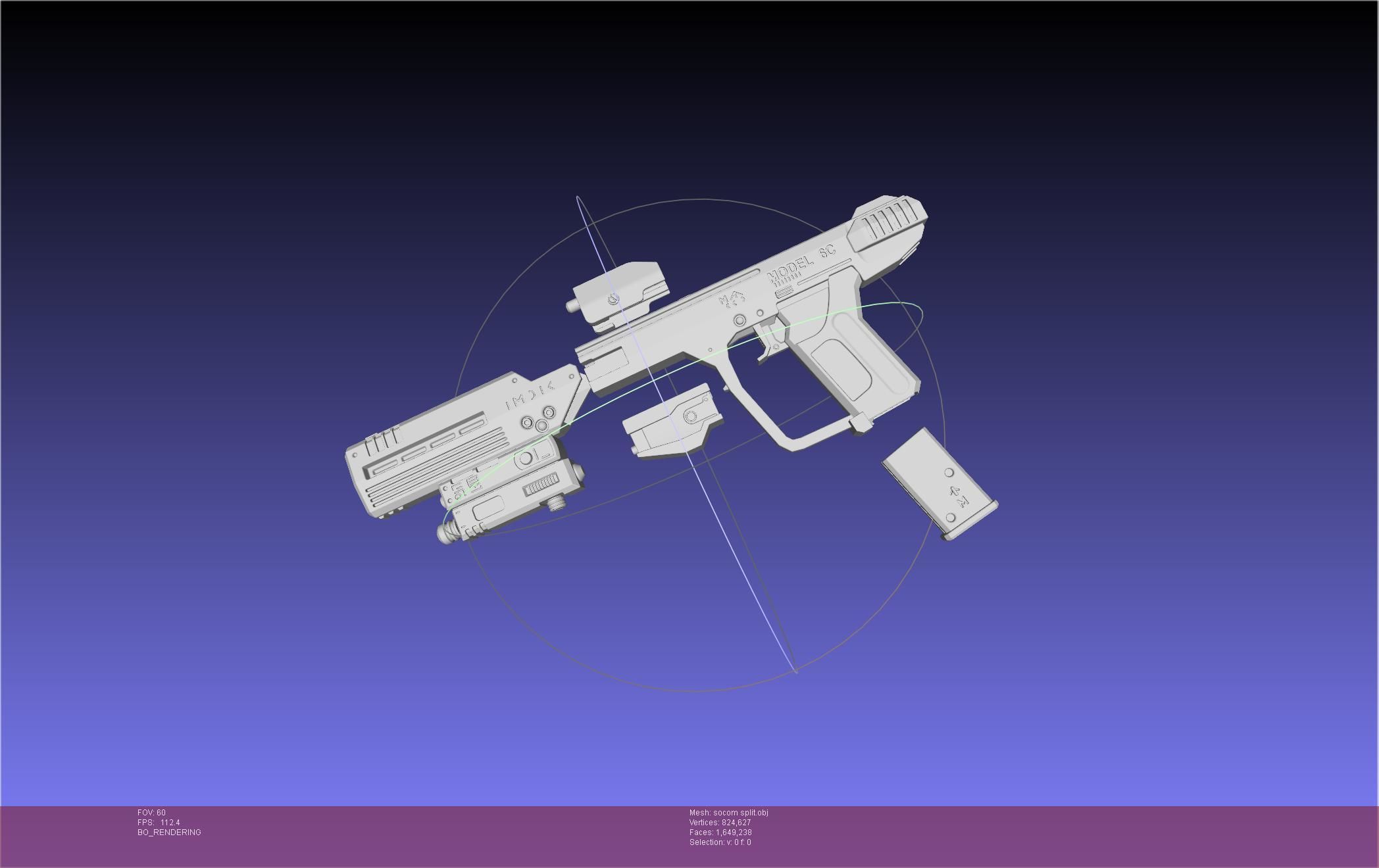 Halo ODST Socom Pistol Modular Shape 3D model | CGTrader