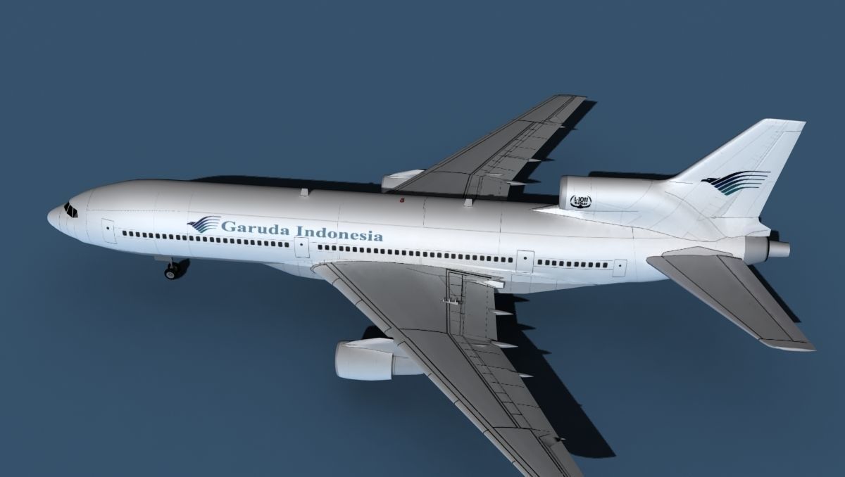 Lockheed L-1011-50 Garuda Indonesia 3D model rigged | CGTrader