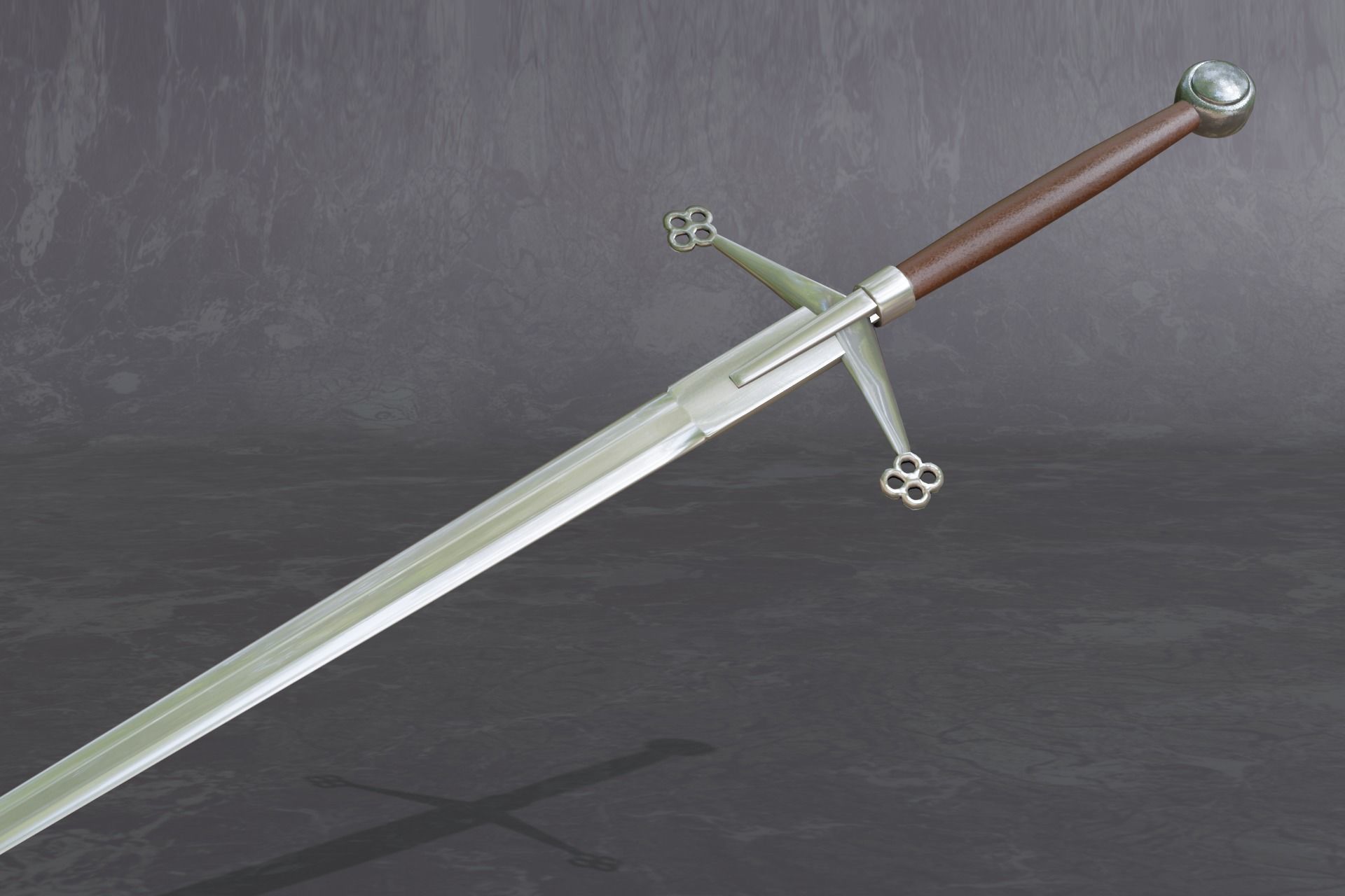 3D model medieval scottish claymore - two-handed sword - PBR 3D model ...