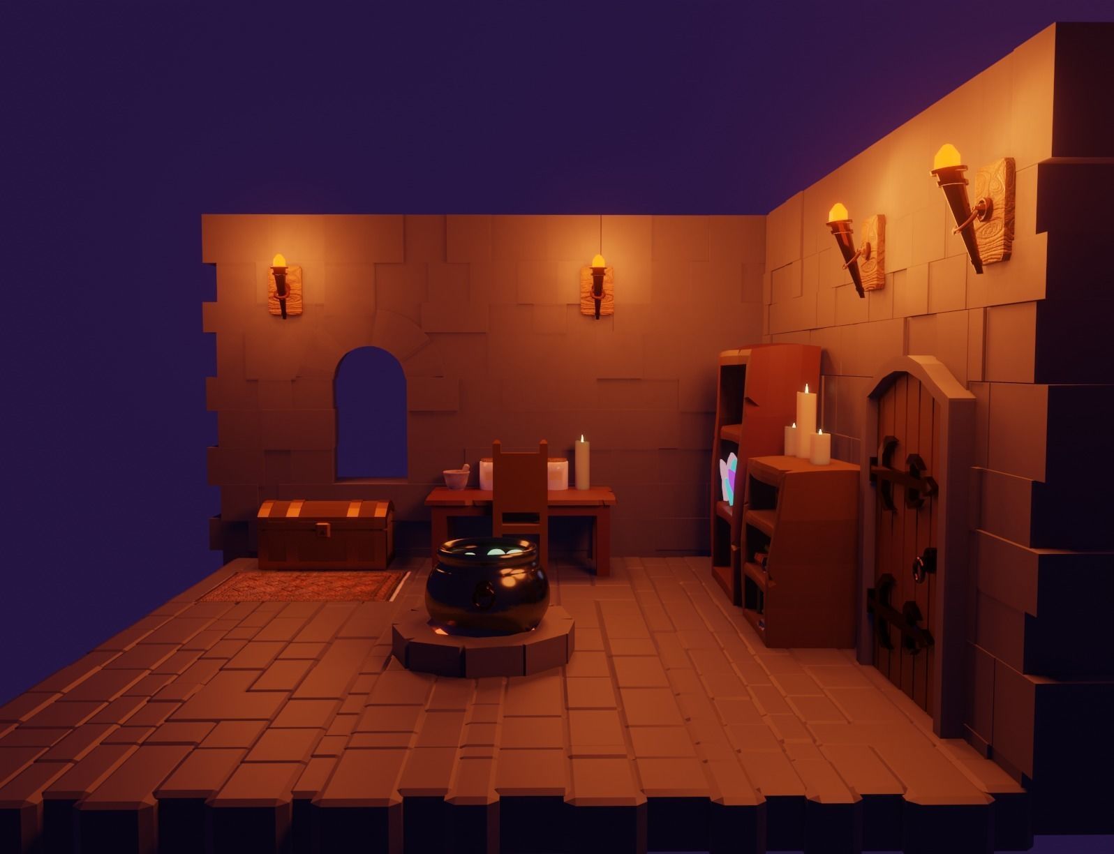 3D model Magic castle room VR / AR / low-poly | CGTrader