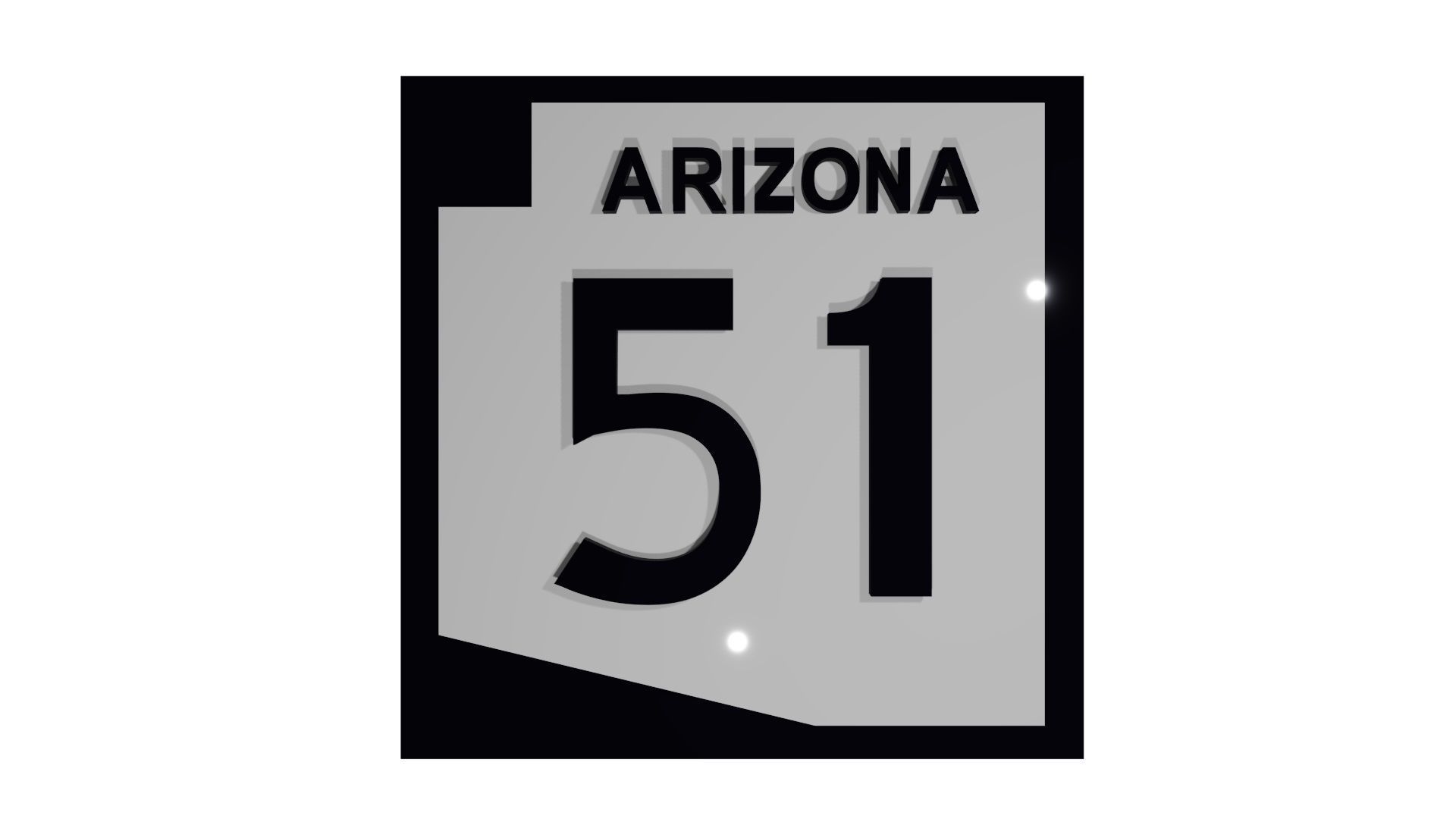 Sign Arizona Highway 51 3D model | CGTrader