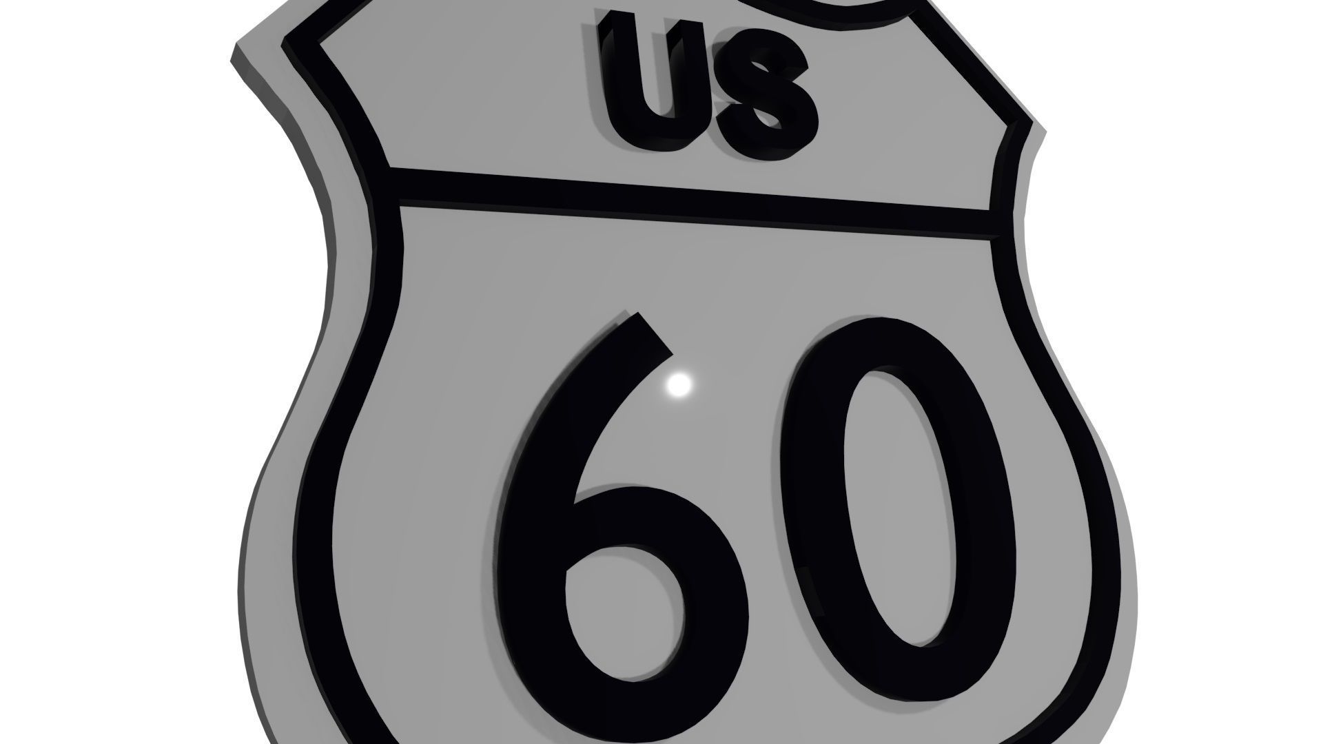Sign US 60 3D model | CGTrader