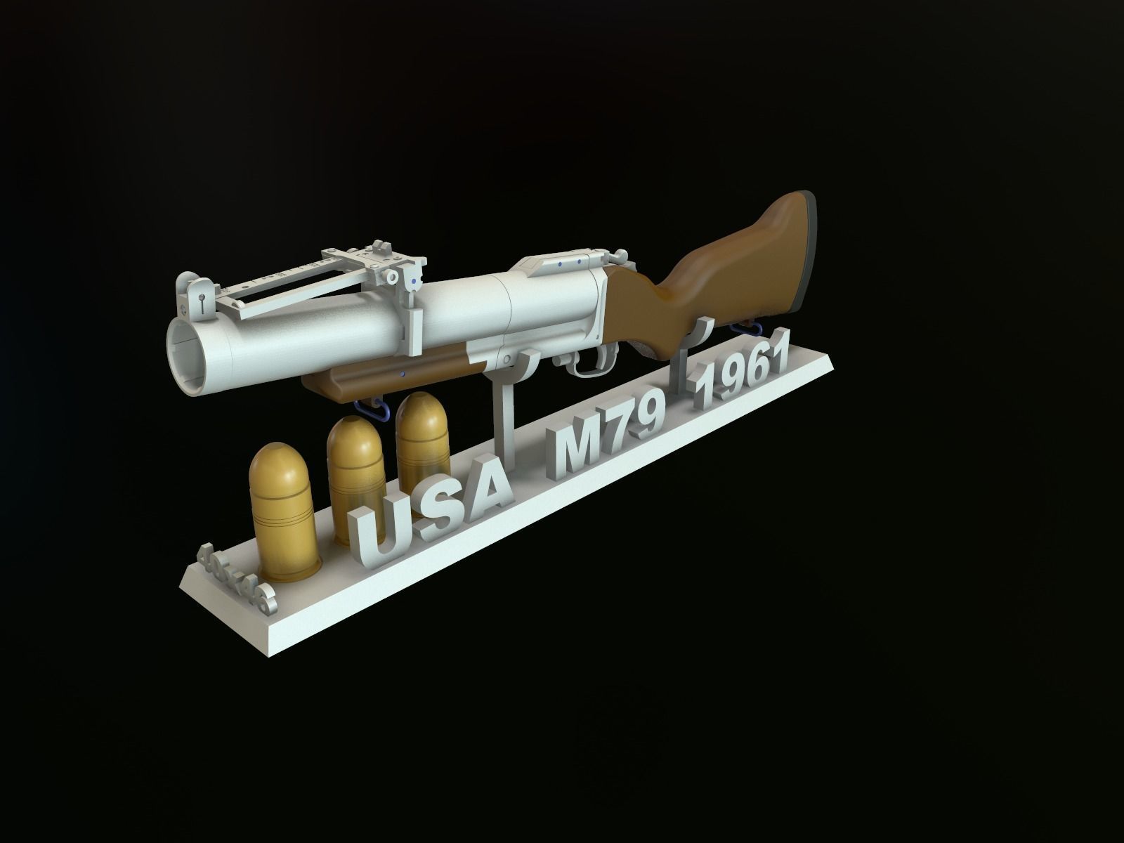 USA 40MM GRENADE LAUNCHER M79 1-6 12 INCH 3D model | CGTrader