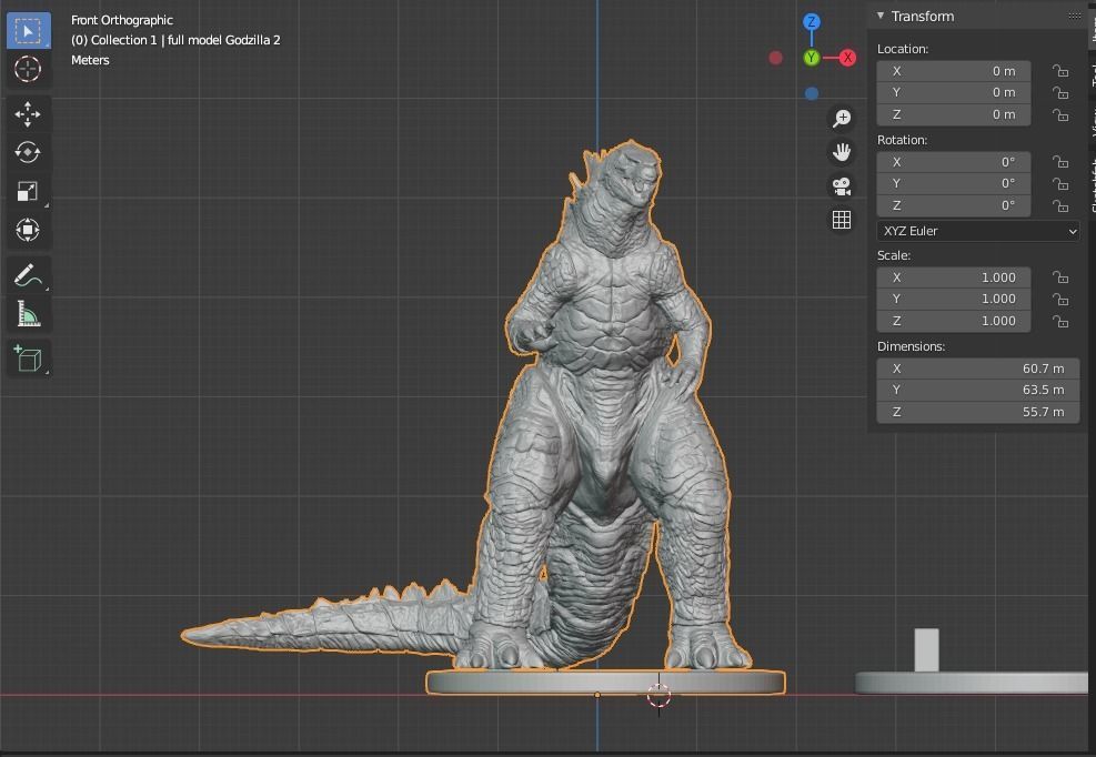 Godzilla 3D model 3D printable | CGTrader