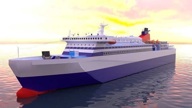 Realistic Game Ready Ferry Cruise Passenger Ship 3D model | CGTrader