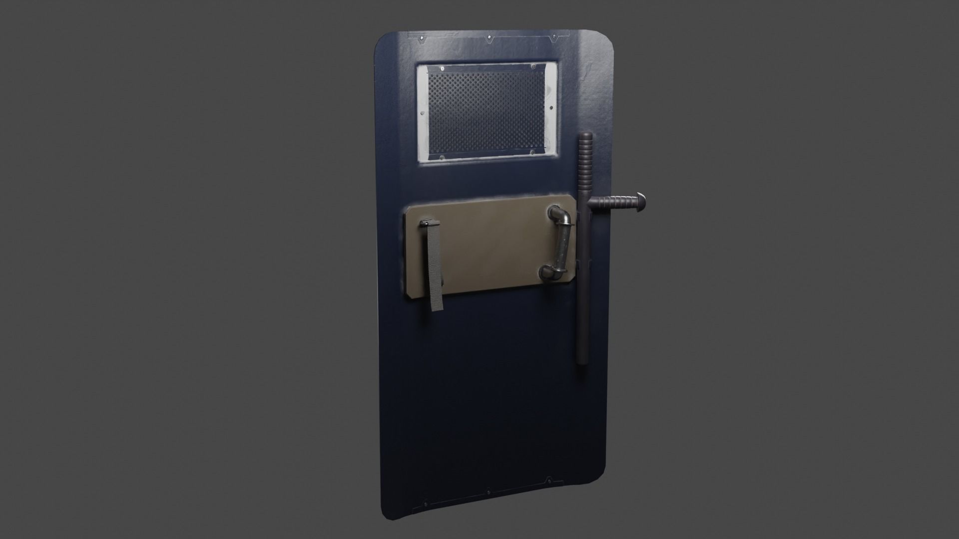 Riot Shield and Baton free 3D model | CGTrader