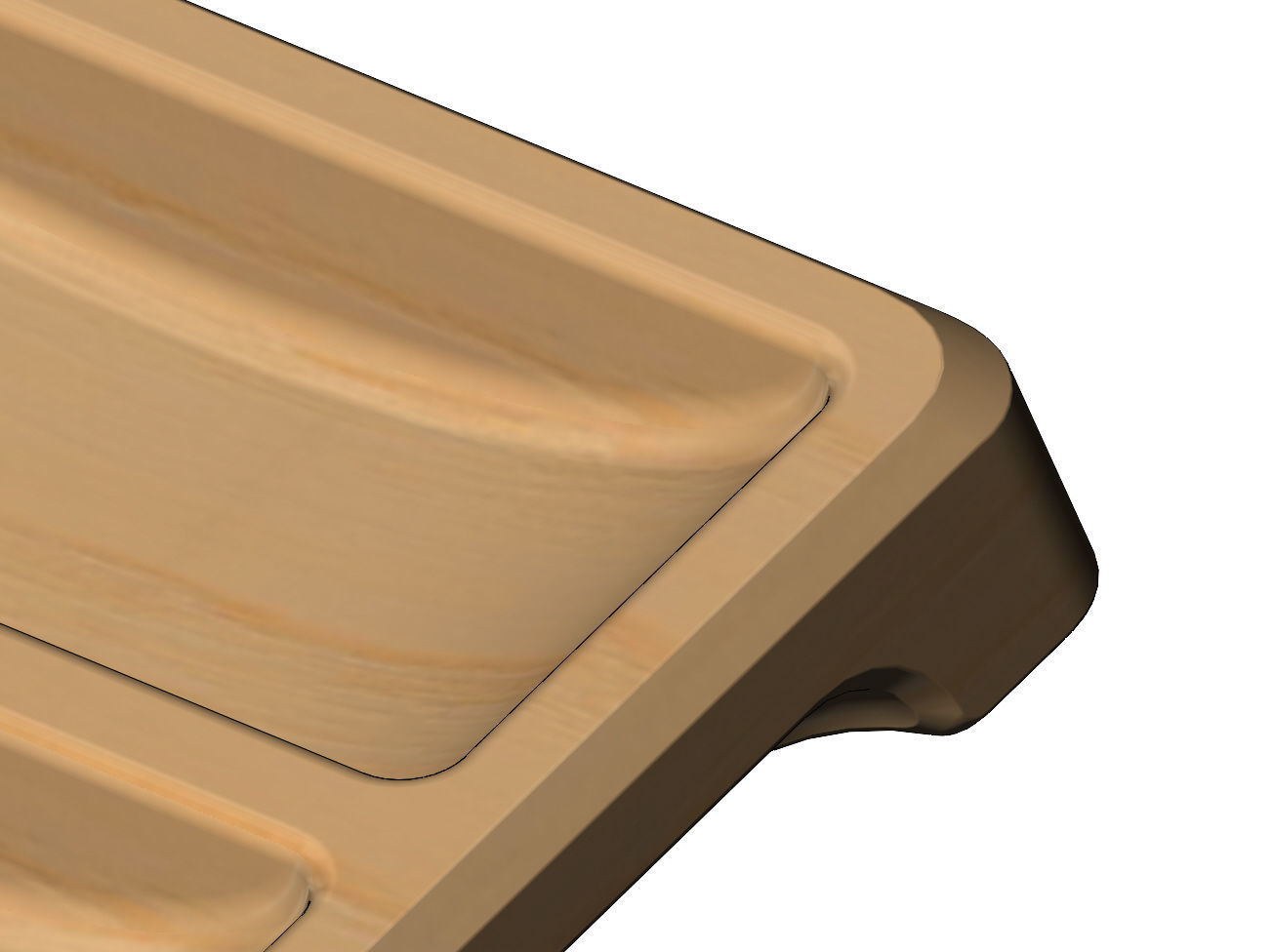 Rectangular 4 slots serving tray relief 3D model 3D printable | CGTrader