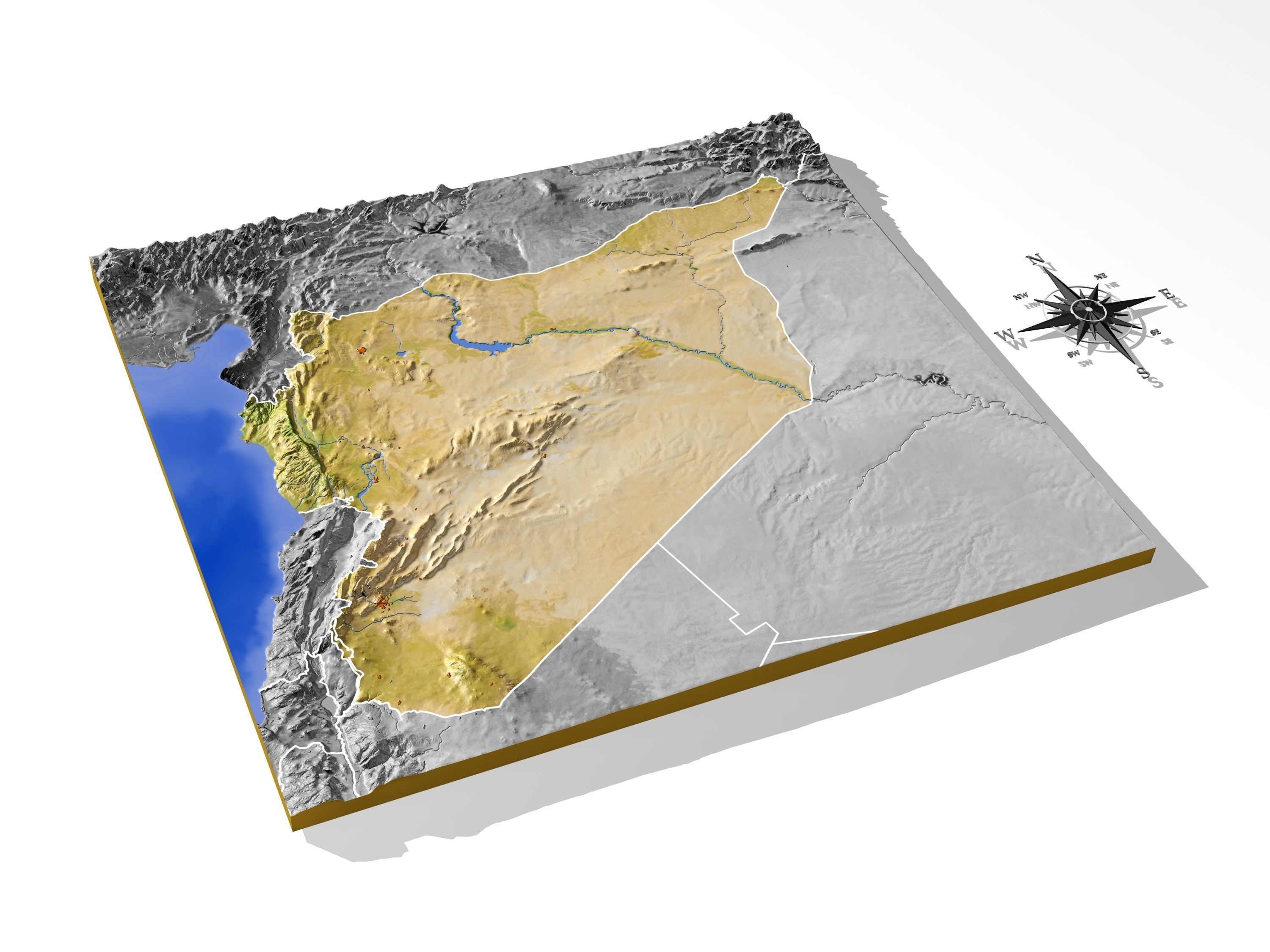 Syria High resolution 3D relief maps 3D model | CGTrader