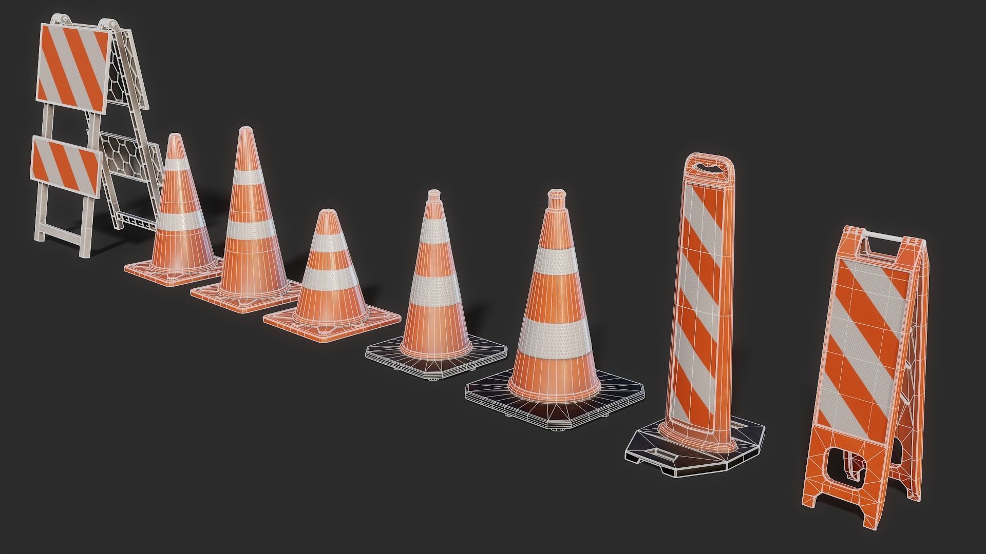 3D model Traffic Cones 3D model Pack VR / AR / low-poly | CGTrader