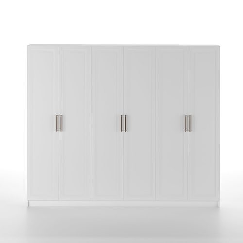 White lacquer Wardrobe free 3D model | CGTrader